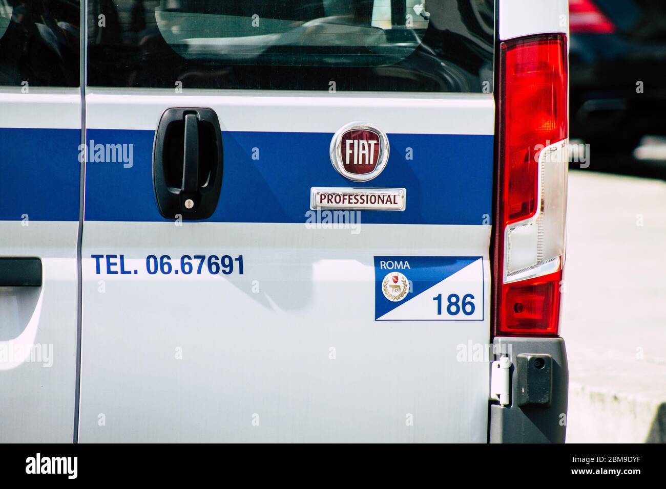 Rome Italy September 15, 2019 View of a Italian police car driving ...
