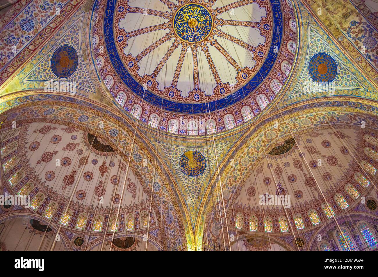 The interior of Blue Mosque (Sultan Ahmed Mosque) in Istanbul, Turkey ...