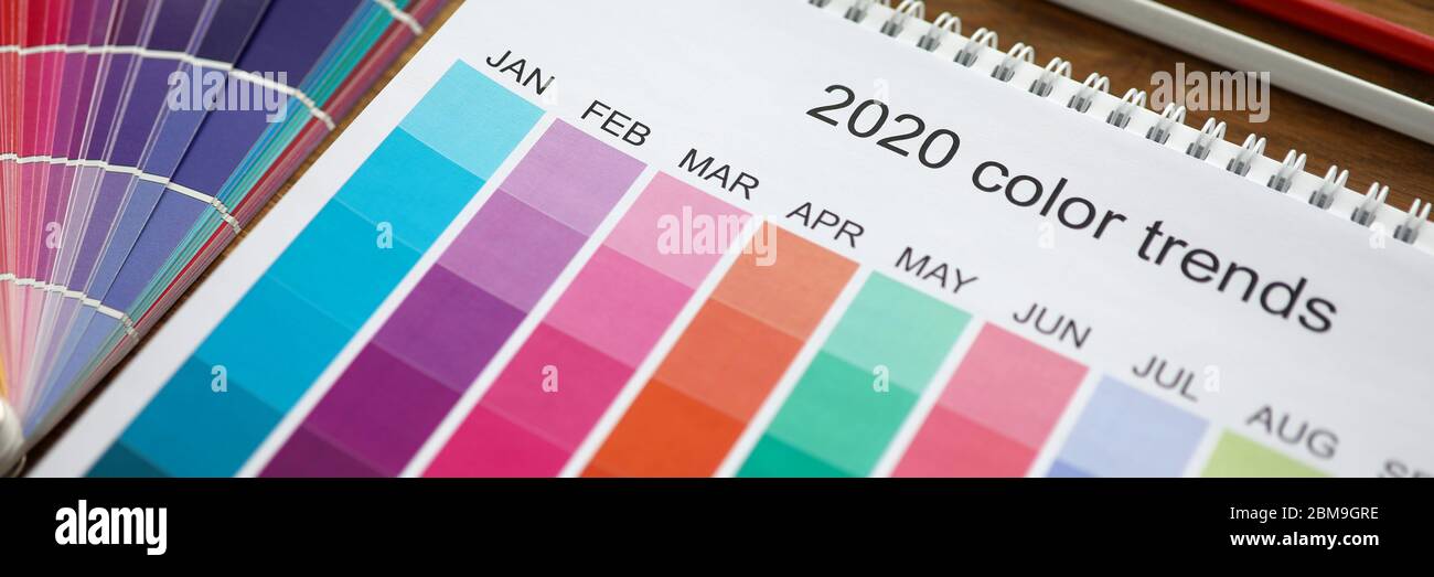 Calendar month selection trend colour concept Stock Photo - Alamy