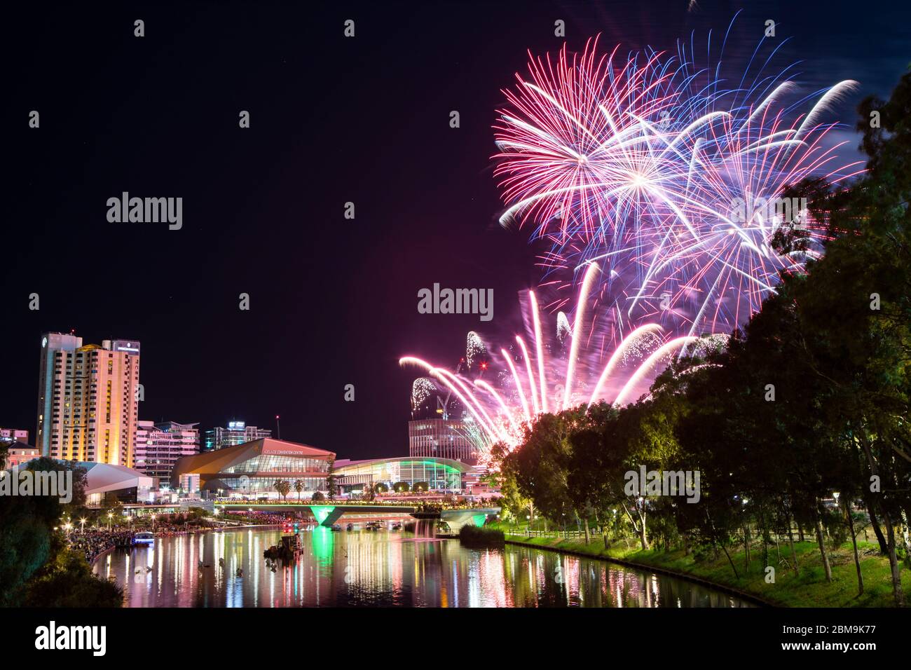 Colourful Australia Day Fireworks Display lighting up the sky in ...