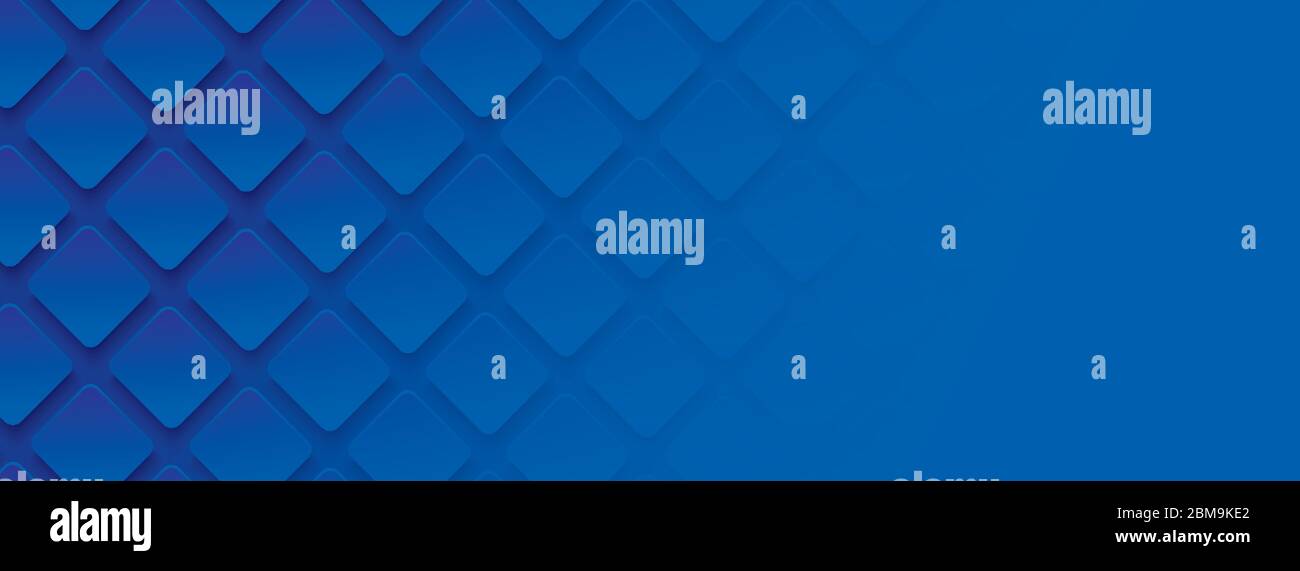 Blue geometric square background in paper art style. Use for banner ...