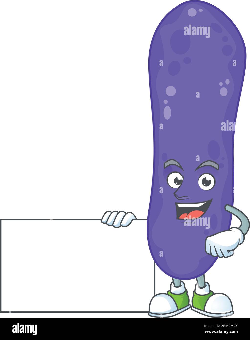Escherichia coli cartoon character concept Thumbs up having a white ...