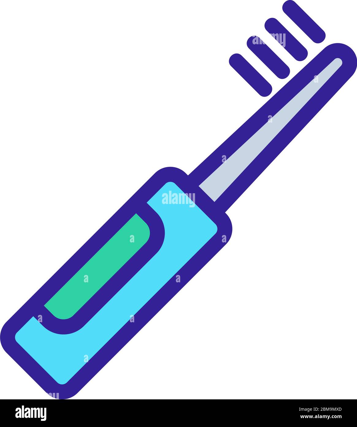 electric brush with anti slip handle icon vector outline illustration ...