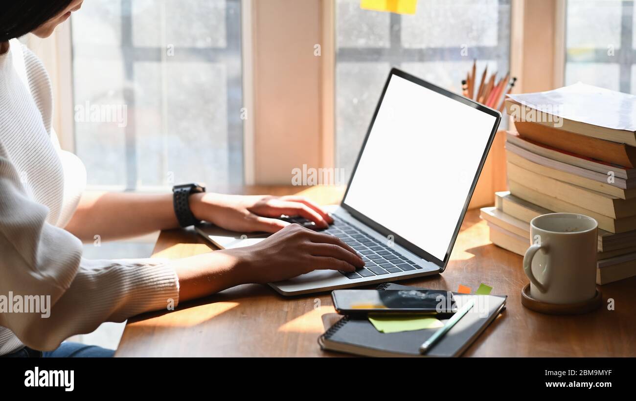 Sitting writing computer monitor technology learning education hi-res ...