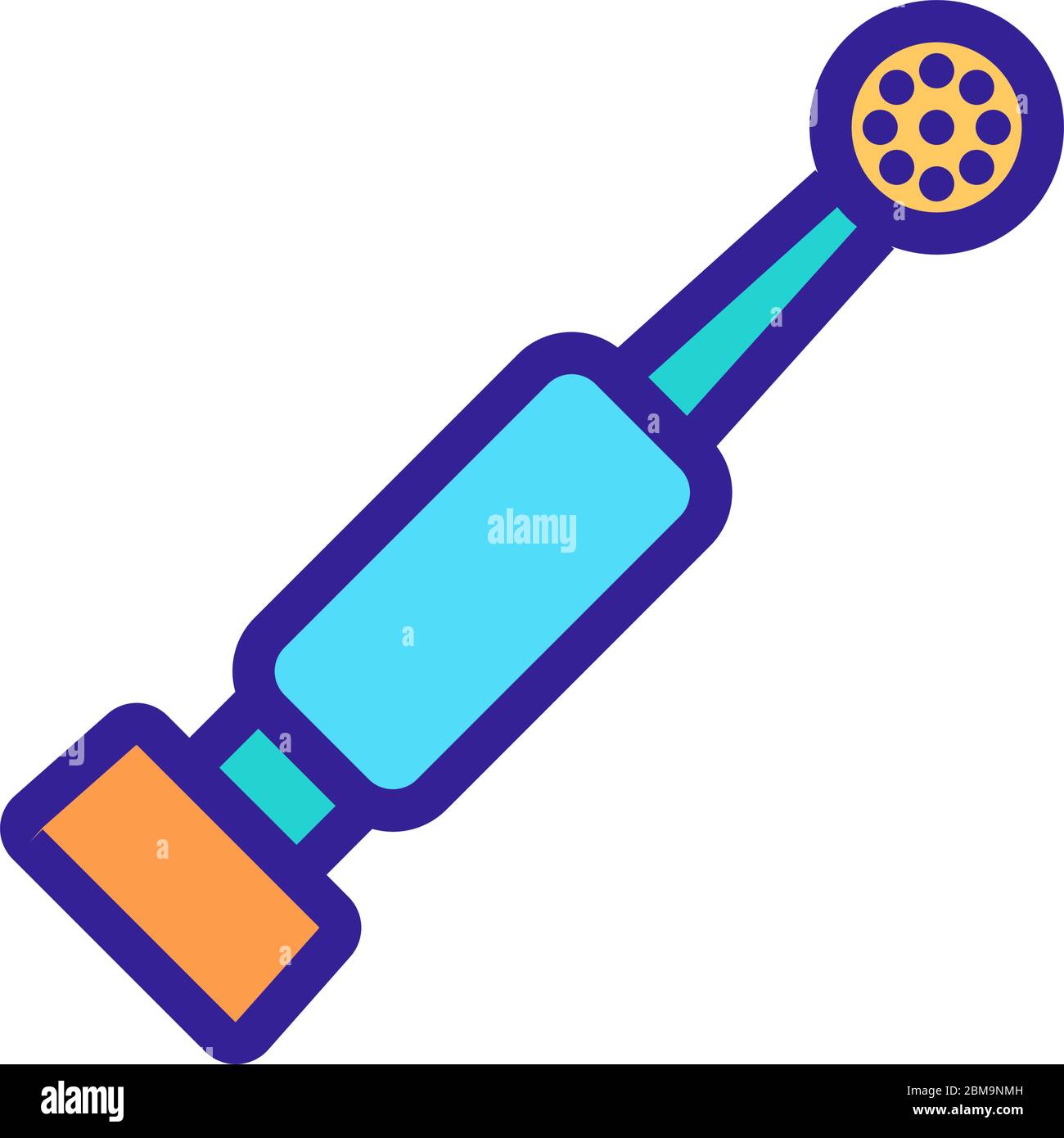 electric round toothbrush with thick handle icon vector outline ...