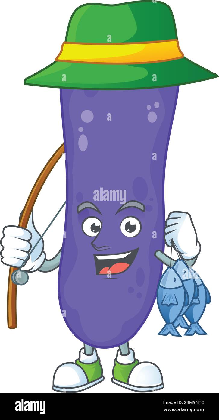 A Picture of escherichia coli fisher mascot design catch a fish Stock ...