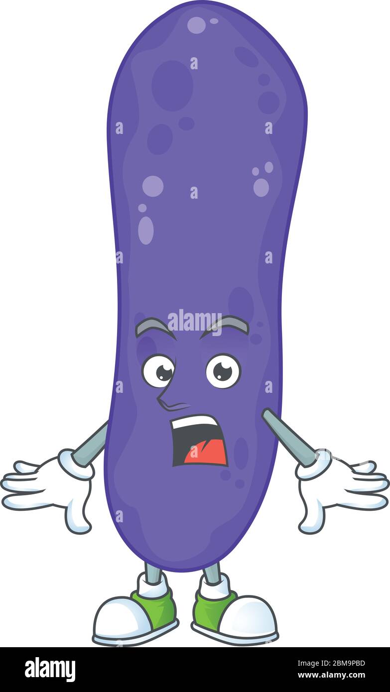 A cartoon design of escherichia coli showing an amazed gesture Stock ...