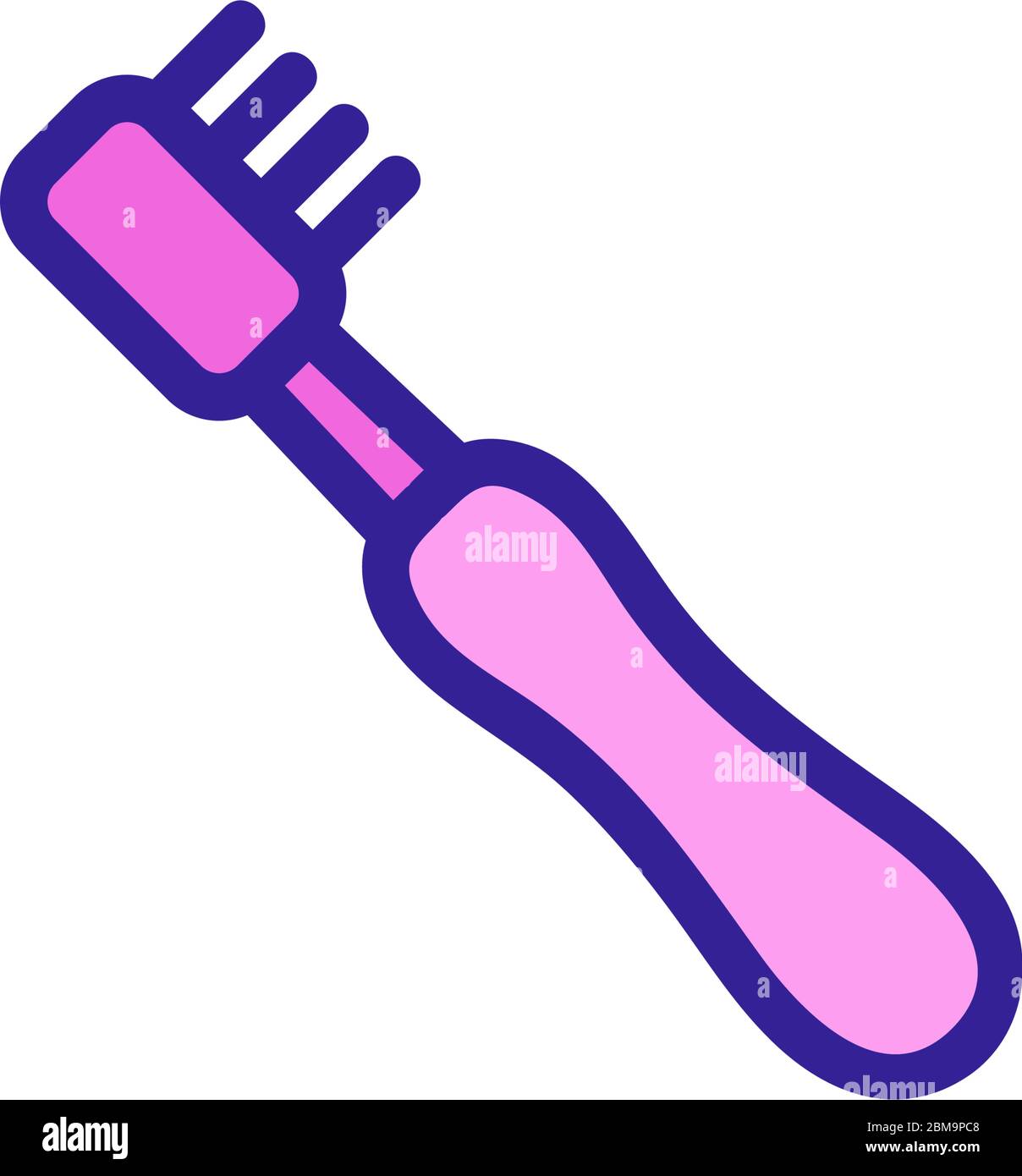toothbrush with wide handle and cloves icon vector outline illustration ...