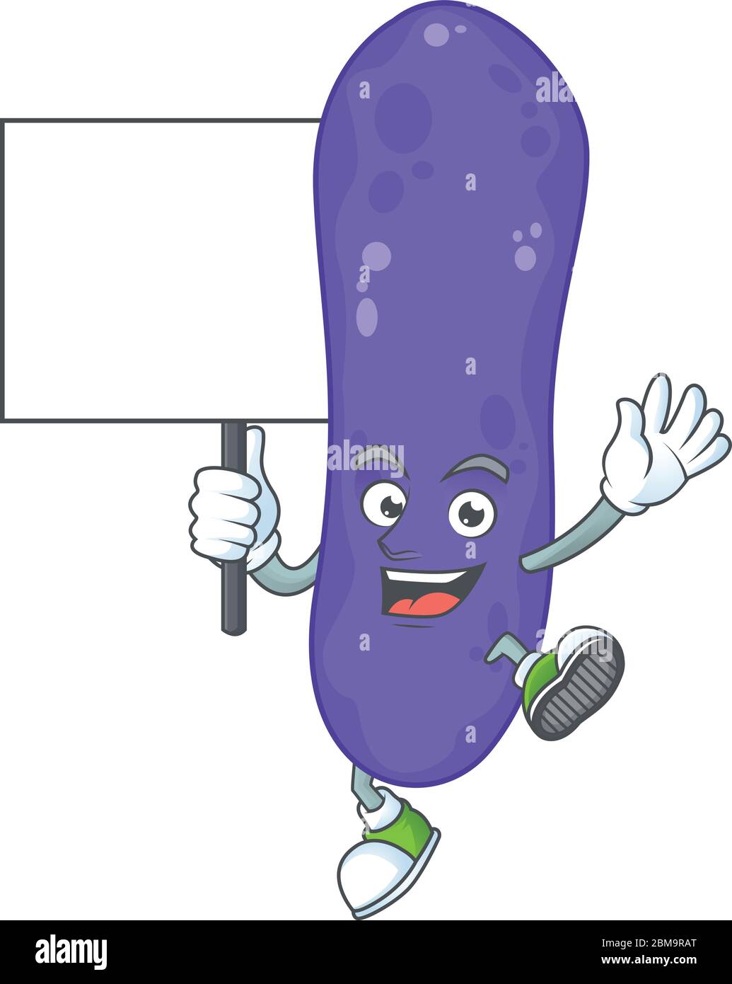 Sweet escherichia coli cartoon character rise up a board Stock Vector ...