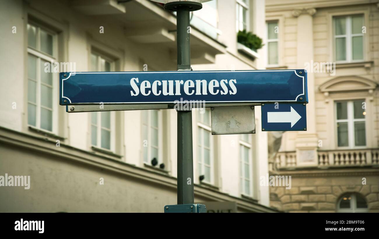 Street Sign the Direction Way to Secureness Stock Photo - Alamy