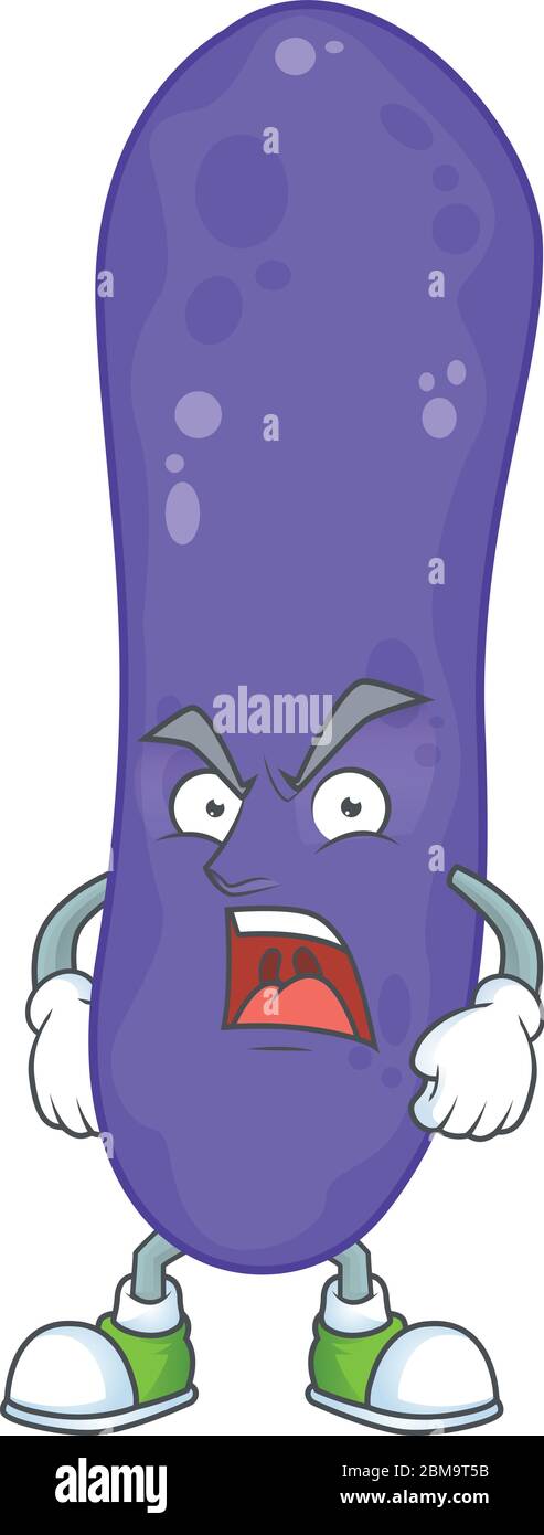 Escherichia coli cartoon character design with mad face Stock Vector ...