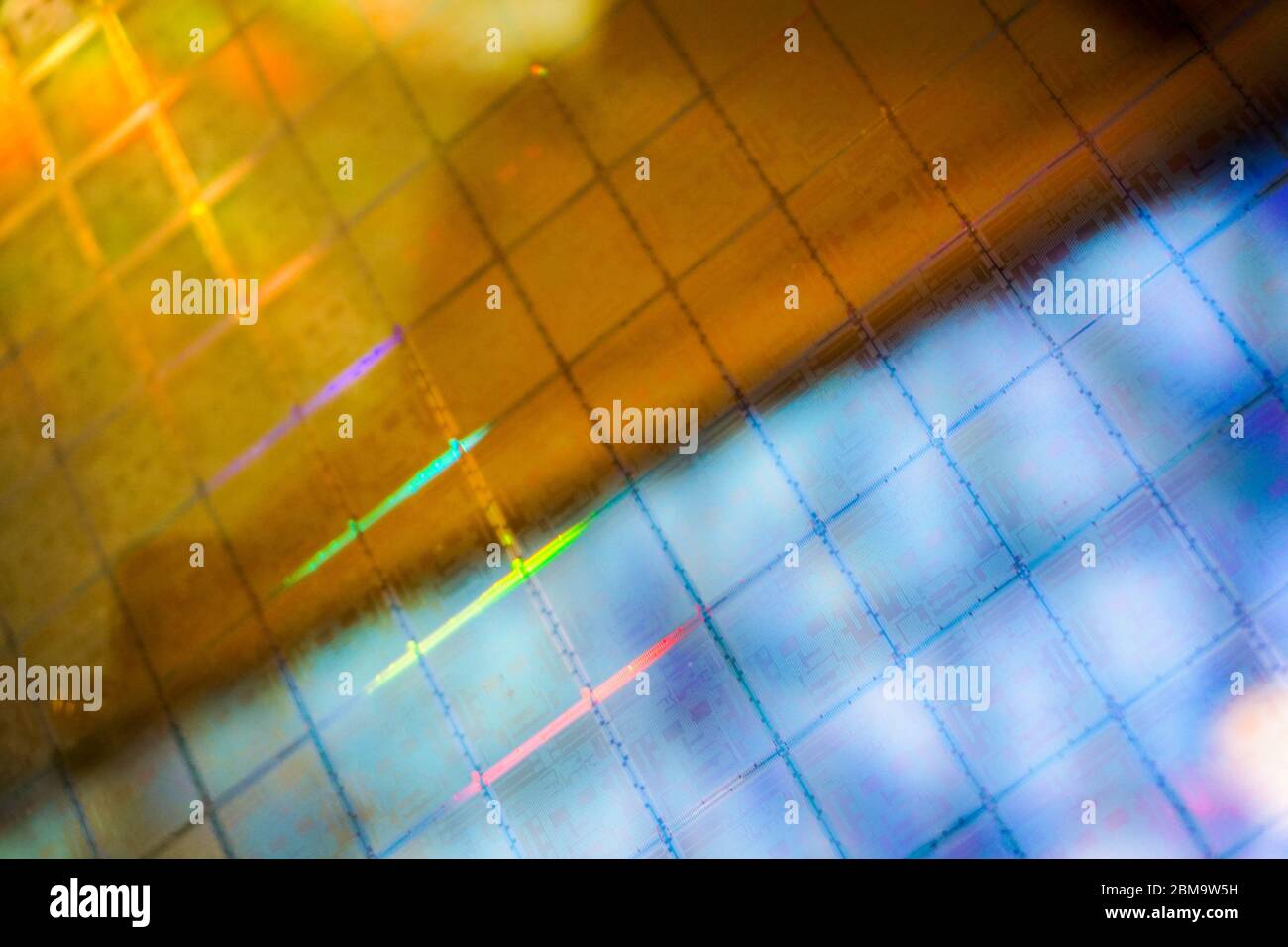 Close up of a silicon wafer of SIM computer chips Stock Photo - Alamy