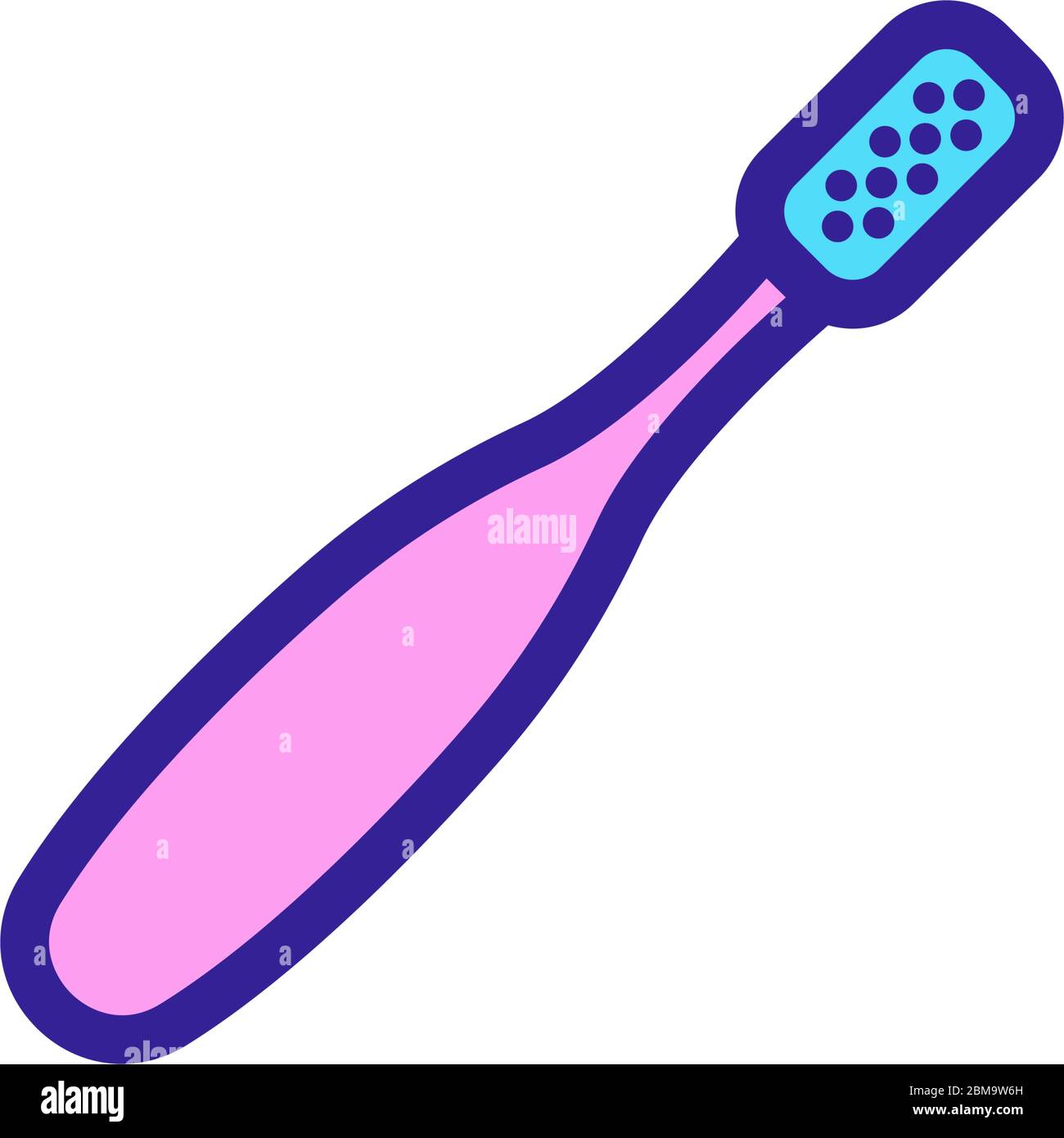 mechanical toothbrush top view icon vector outline illustration Stock ...