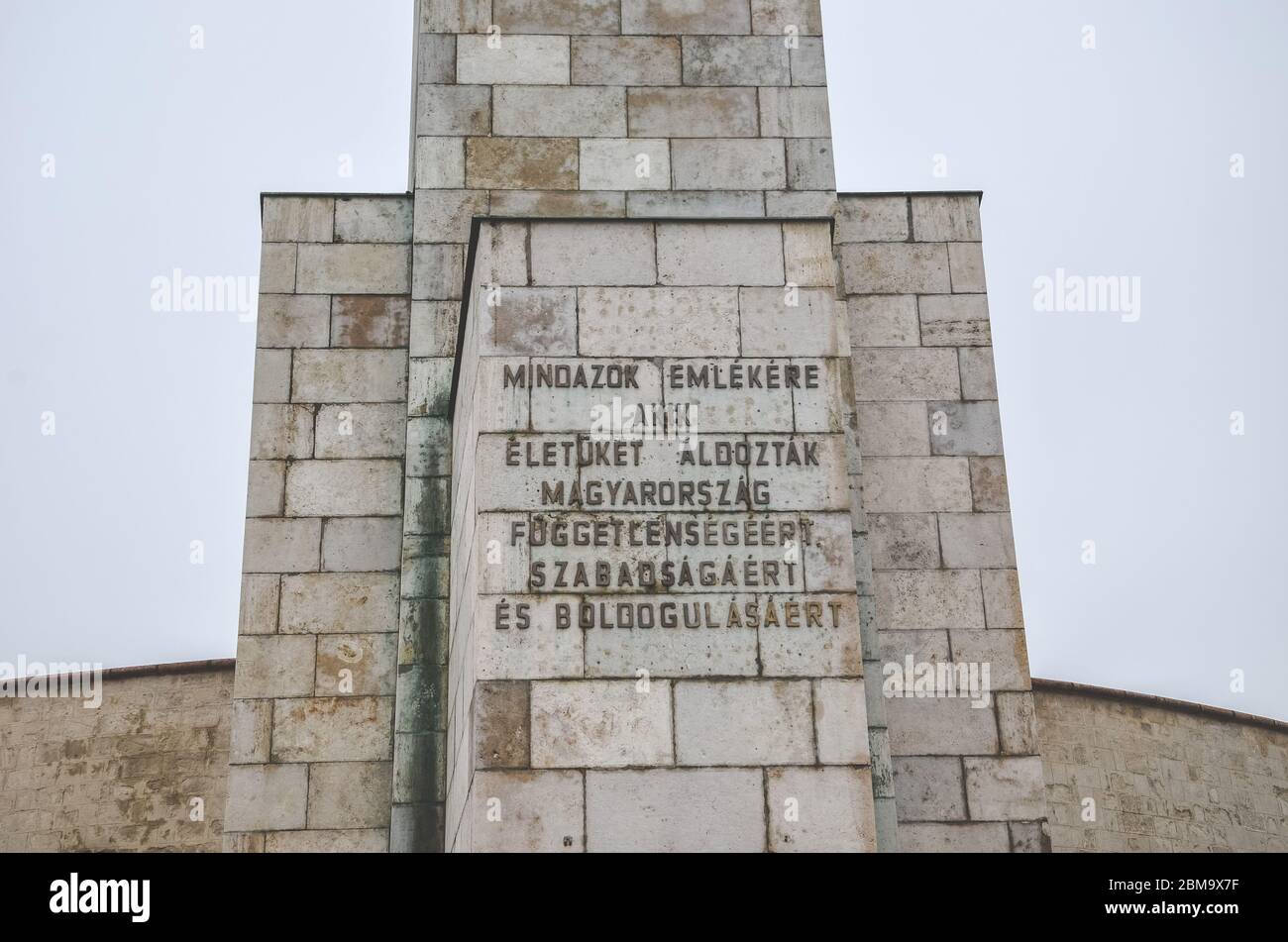 Budapest, Hungary - Nov 6, 2019: Sign in the Hungarian language on the ...