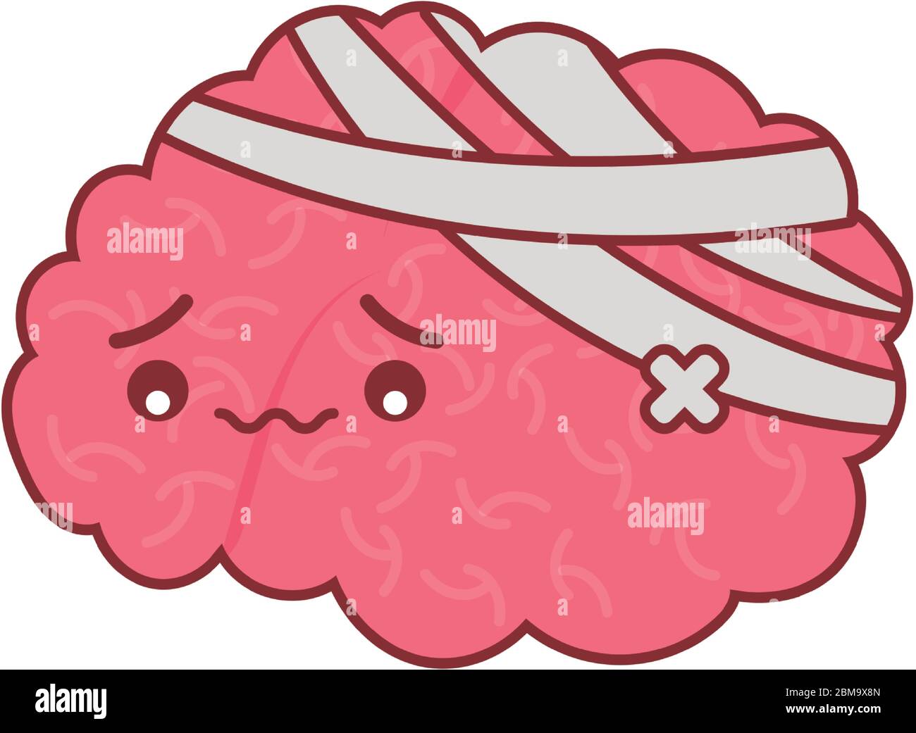 brain cartoon flat style icon design of Medical care health and ...