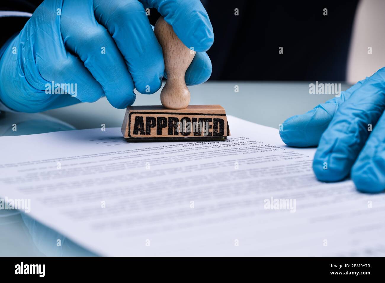 Approved Stamper On Record Or Permit Document Stock Photo - Alamy