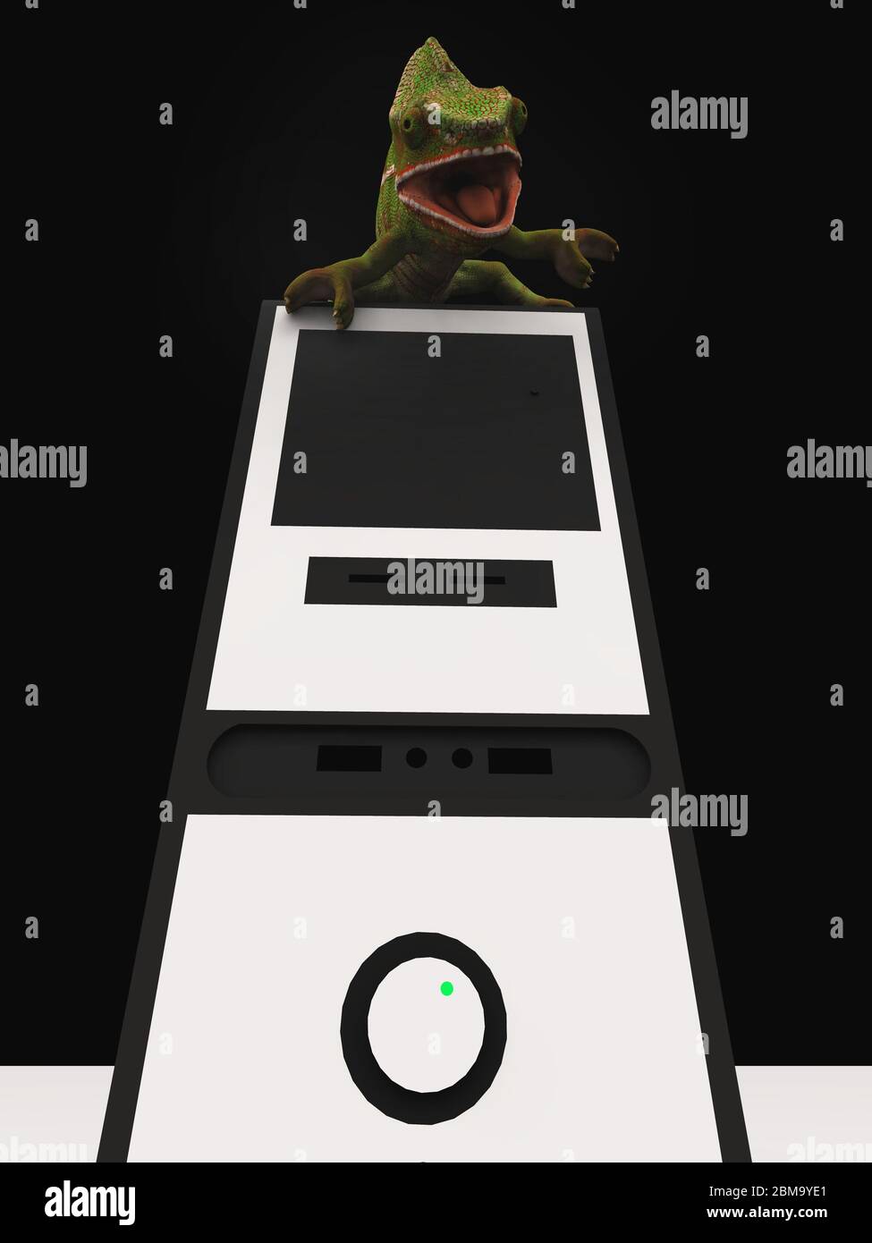 chameleon and slow computer 3d rendering Stock Photo - Alamy