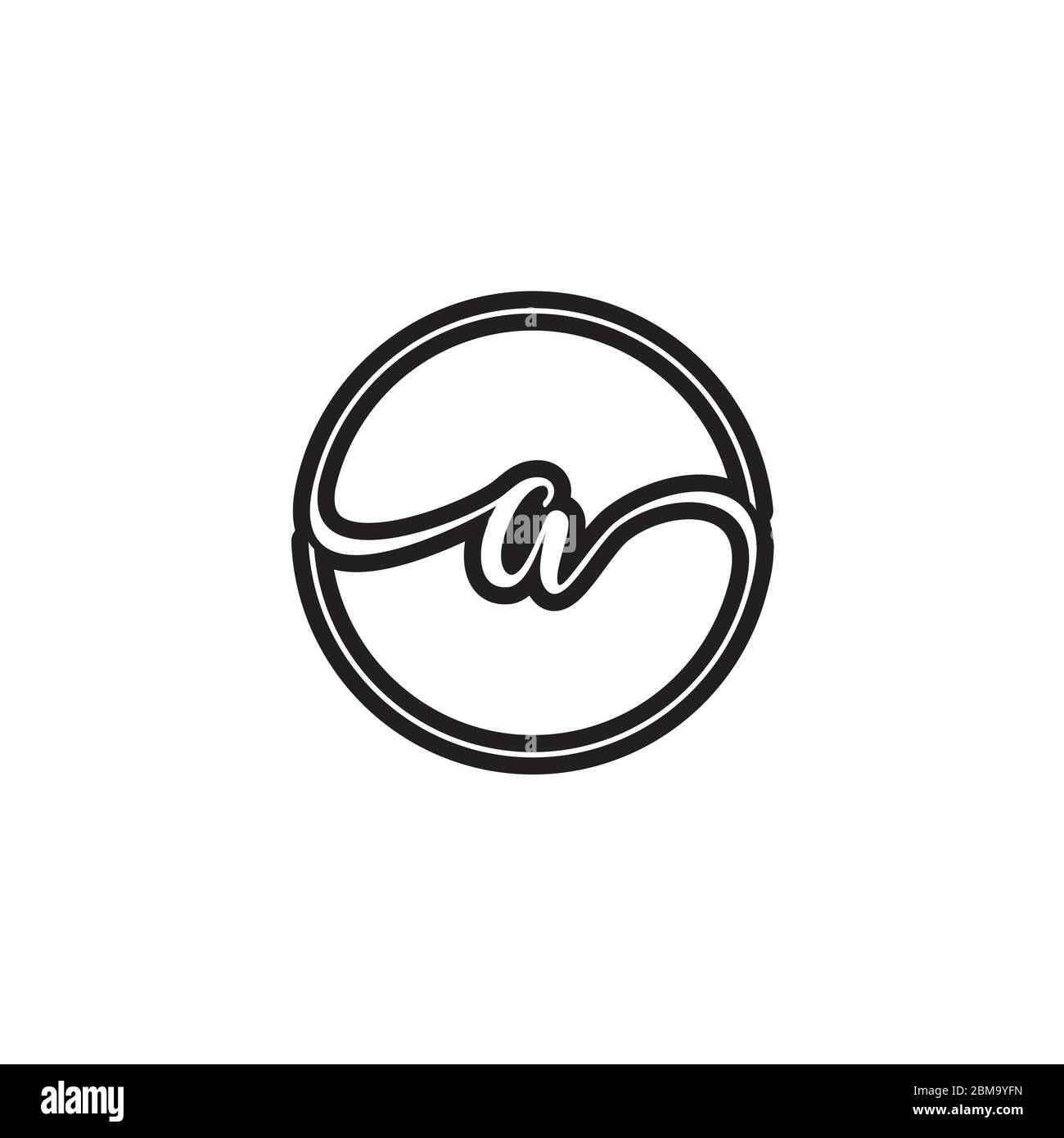 A letter script circle logo design vector Stock Vector Image & Art - Alamy