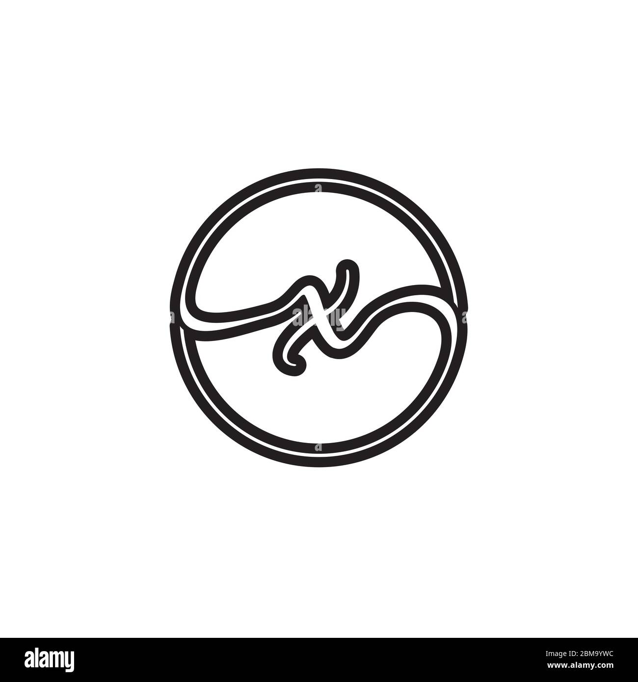 X letter script circle logo design vector Stock Vector Image & Art - Alamy