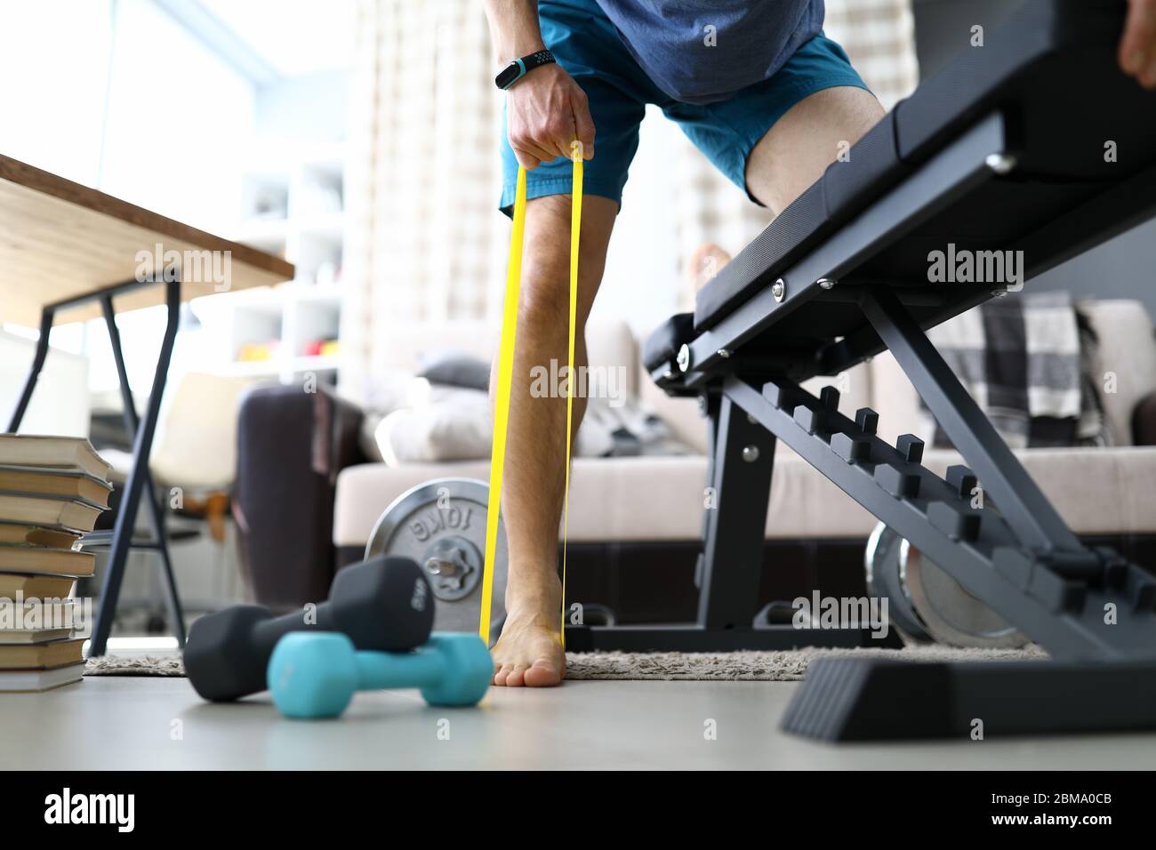Barefoot person train indoors Stock Photo - Alamy