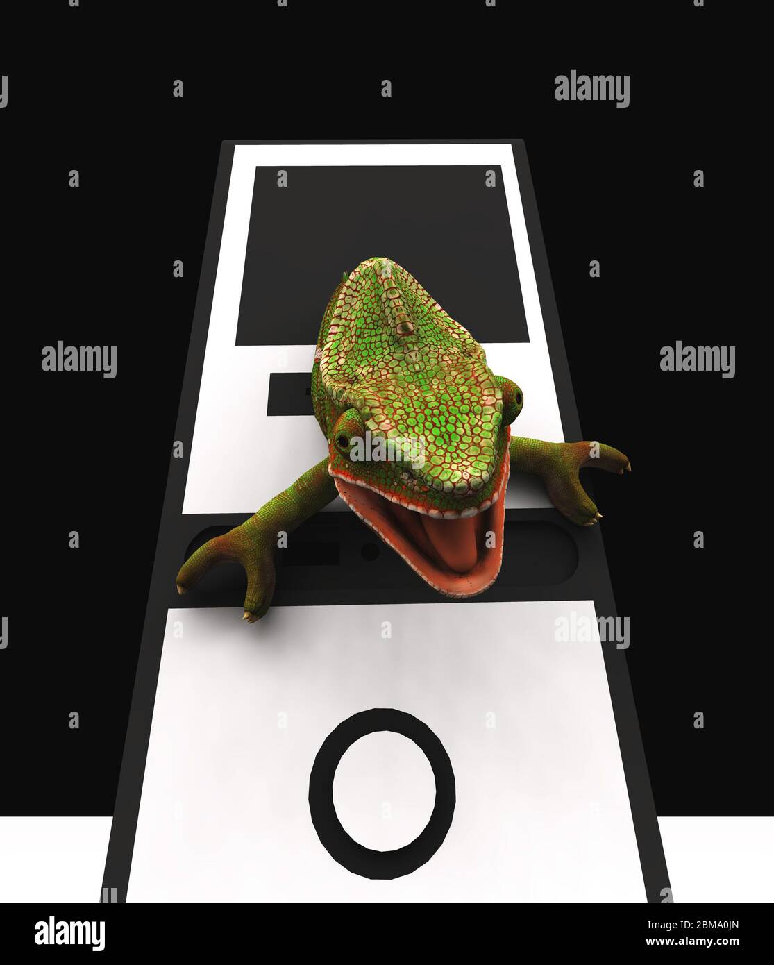 chameleon and slow computer 3d rendering Stock Photo - Alamy