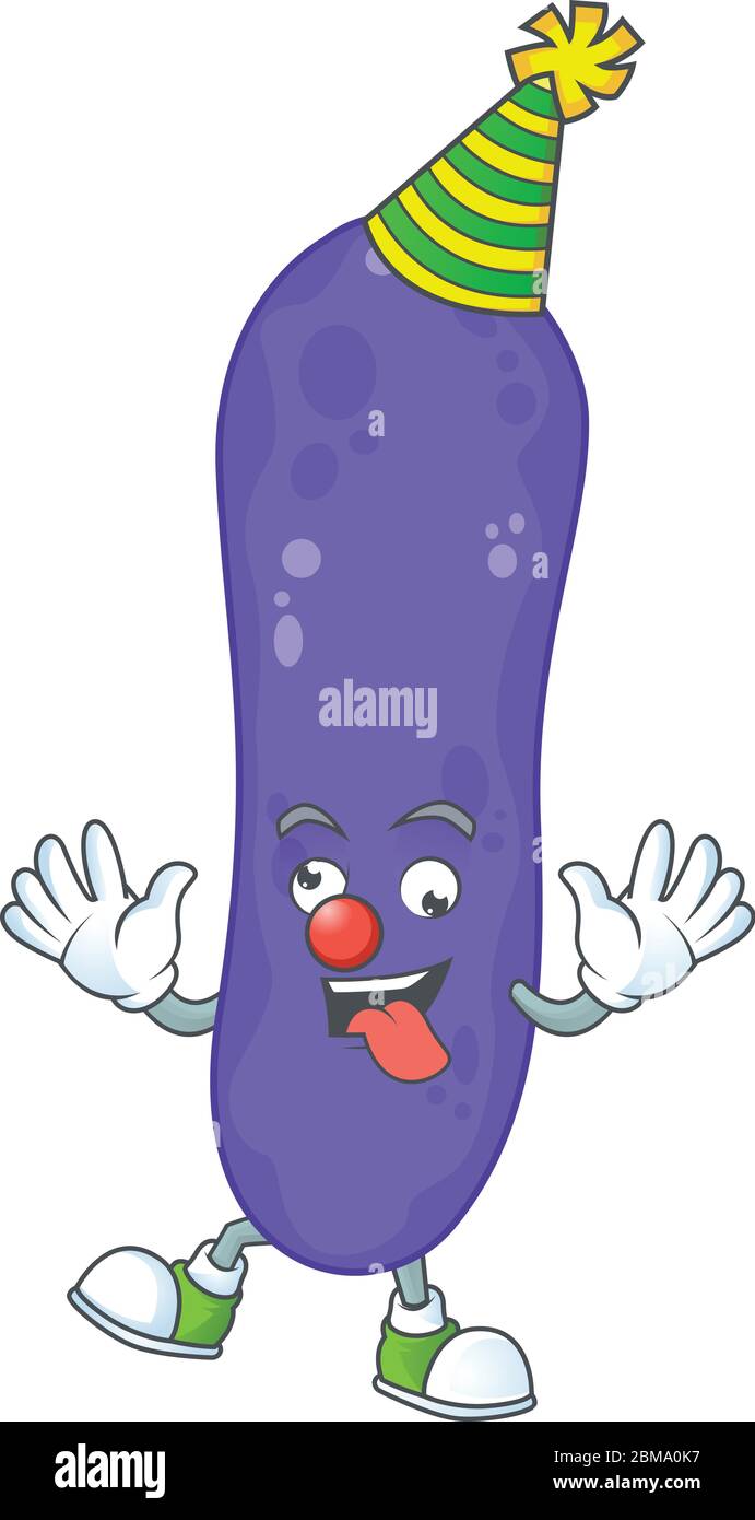 Amusing Clown escherichia coli cartoon character mascot style. Vector ...