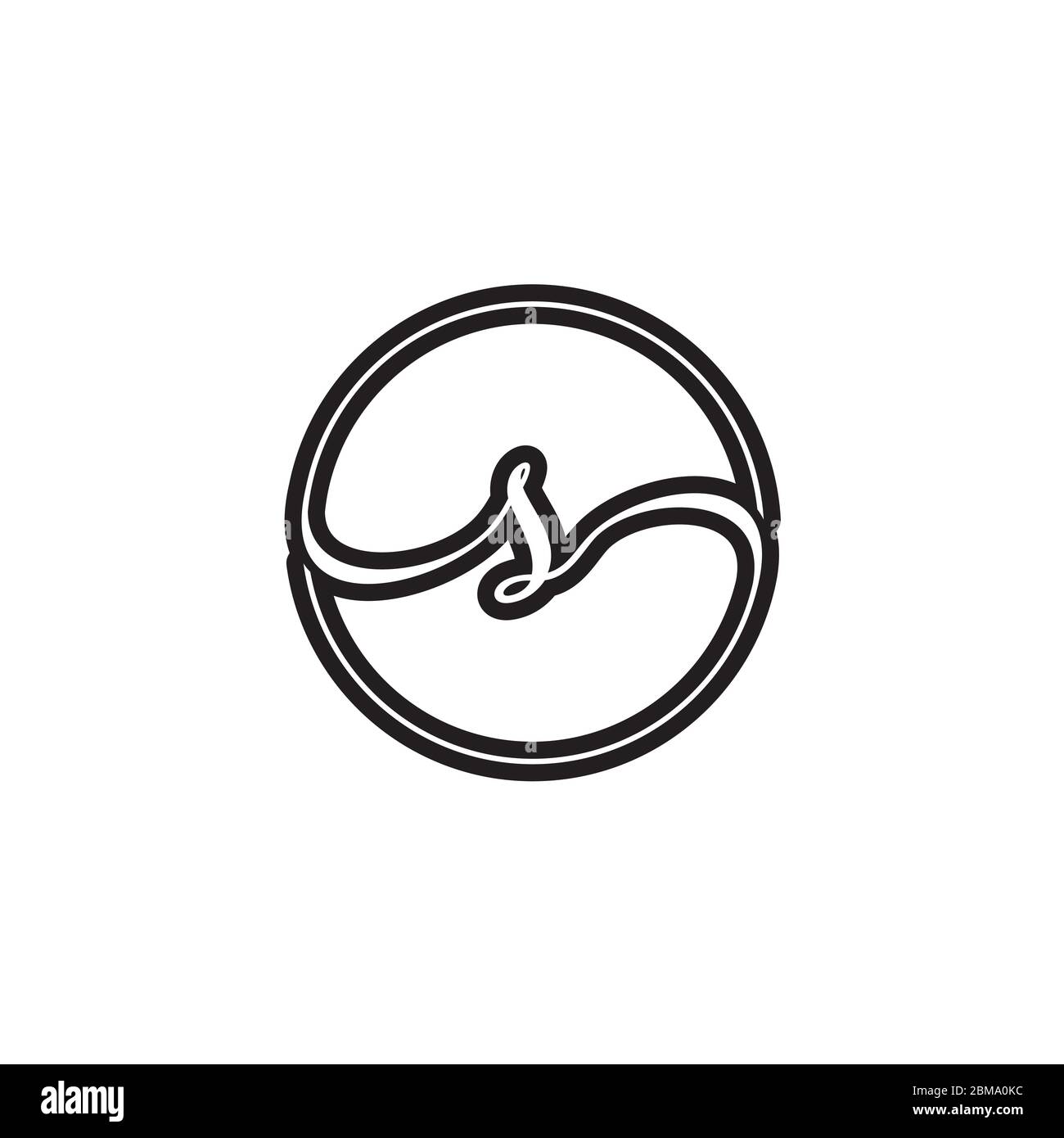 S letter script circle logo design vector Stock Vector Image & Art - Alamy