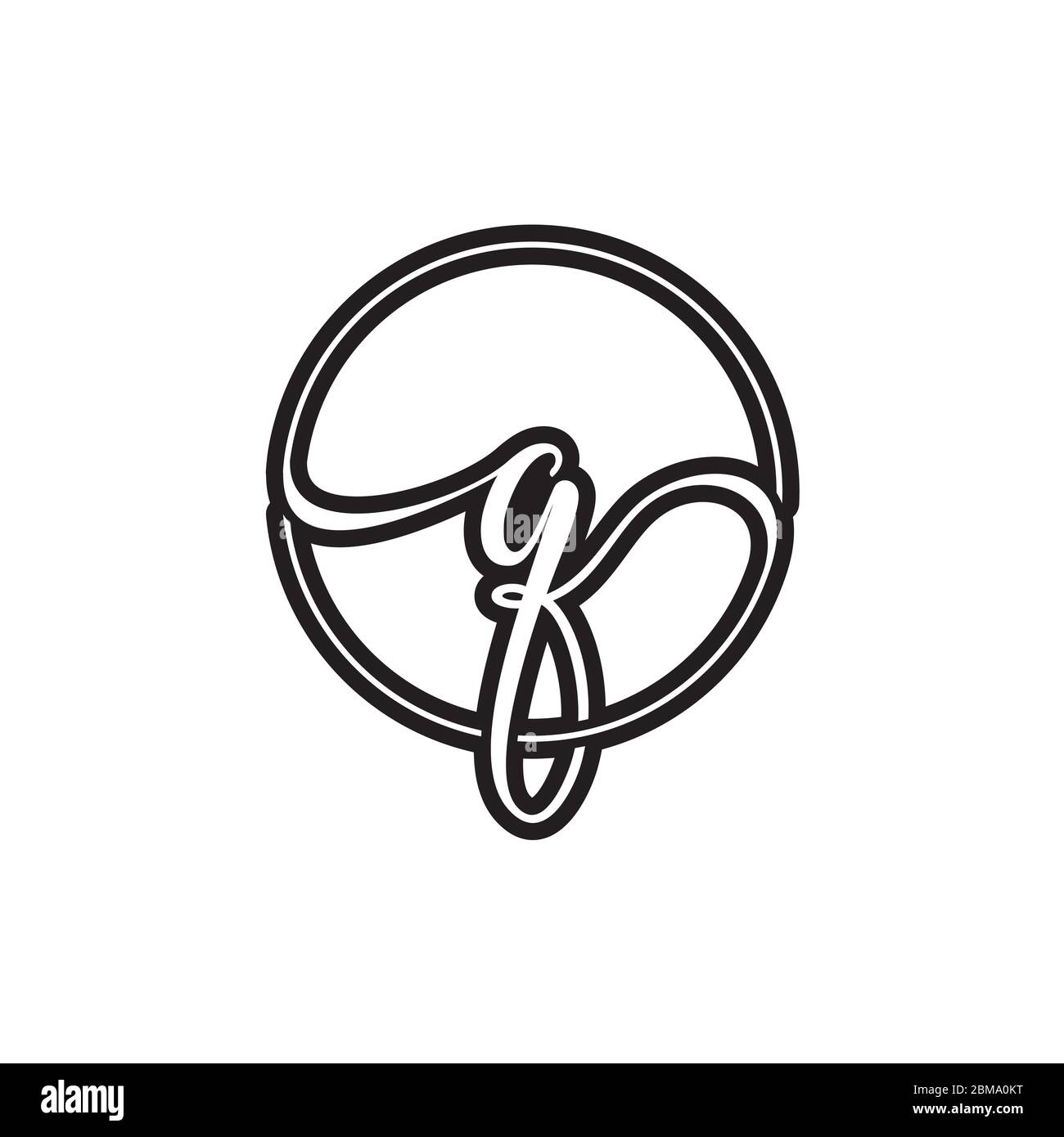 Q letter script circle logo design vector Stock Vector Image & Art - Alamy