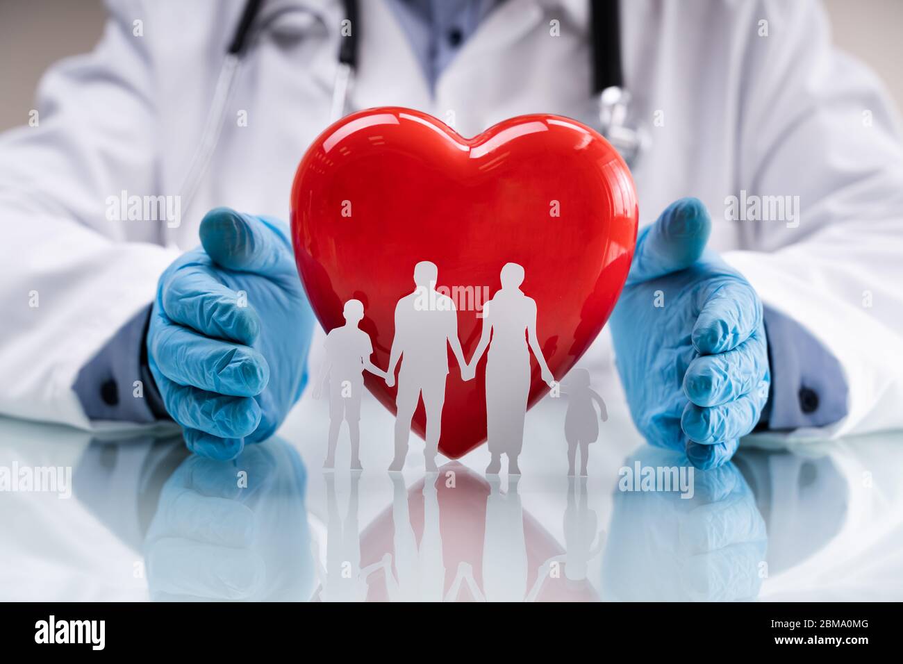Family Cardiology And Medical Health Care Or Welfare Stock Photo - Alamy