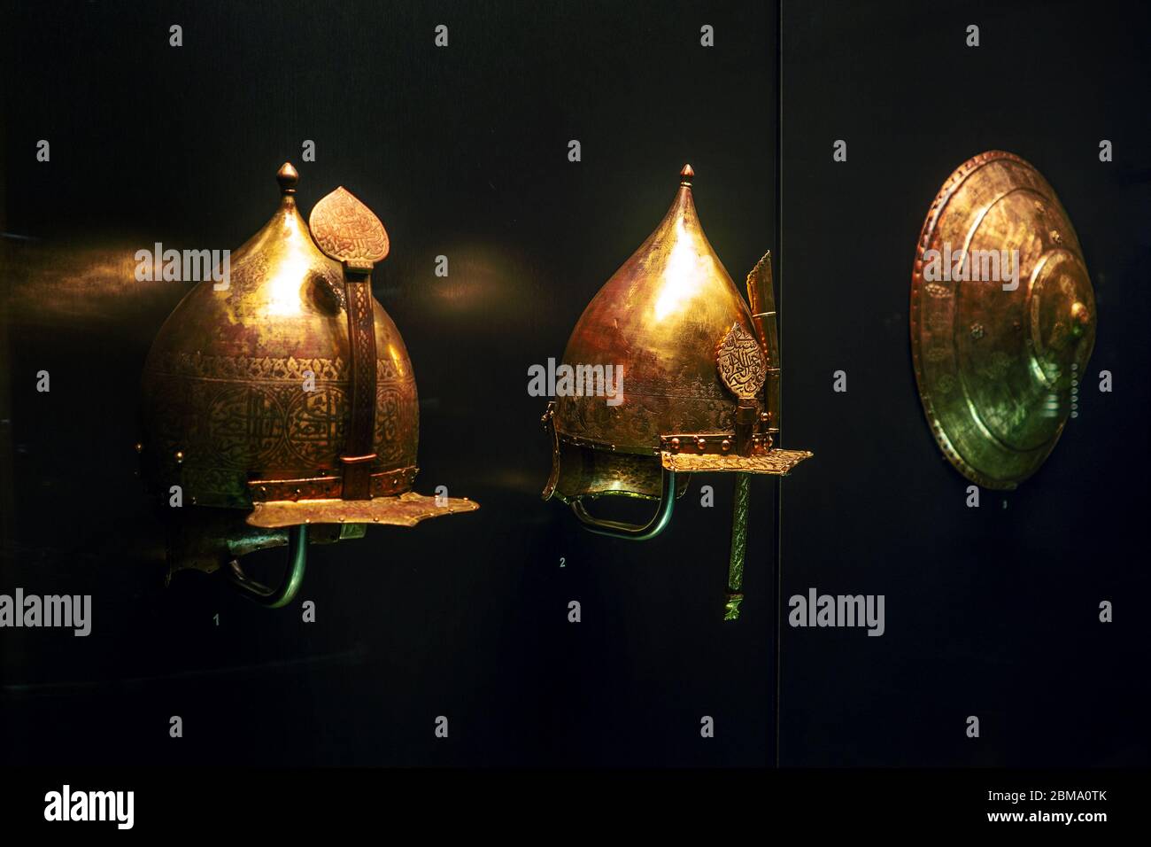 ISTANBUL, TURKEY - SEPTEMBER 21, 2019: Ancient Turkish weapons in the ...