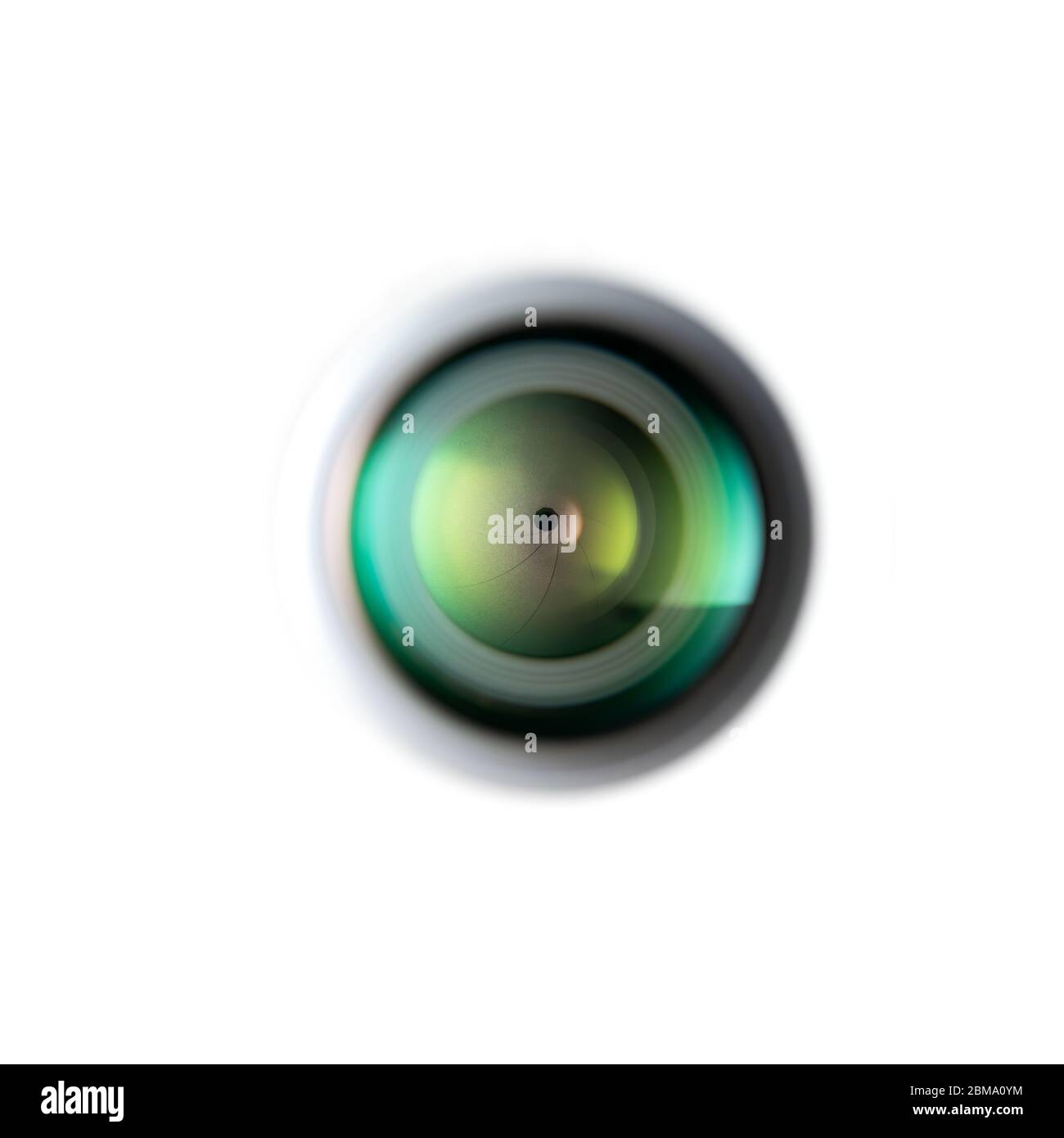 Front view of lens diaphragm on white background Stock Photo - Alamy