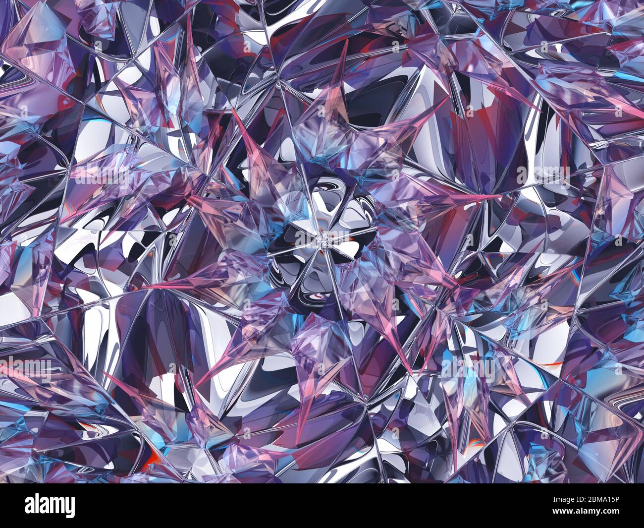 Gemstone or diamond texture closeup and kaleidoscope. 3d render, 3d ...