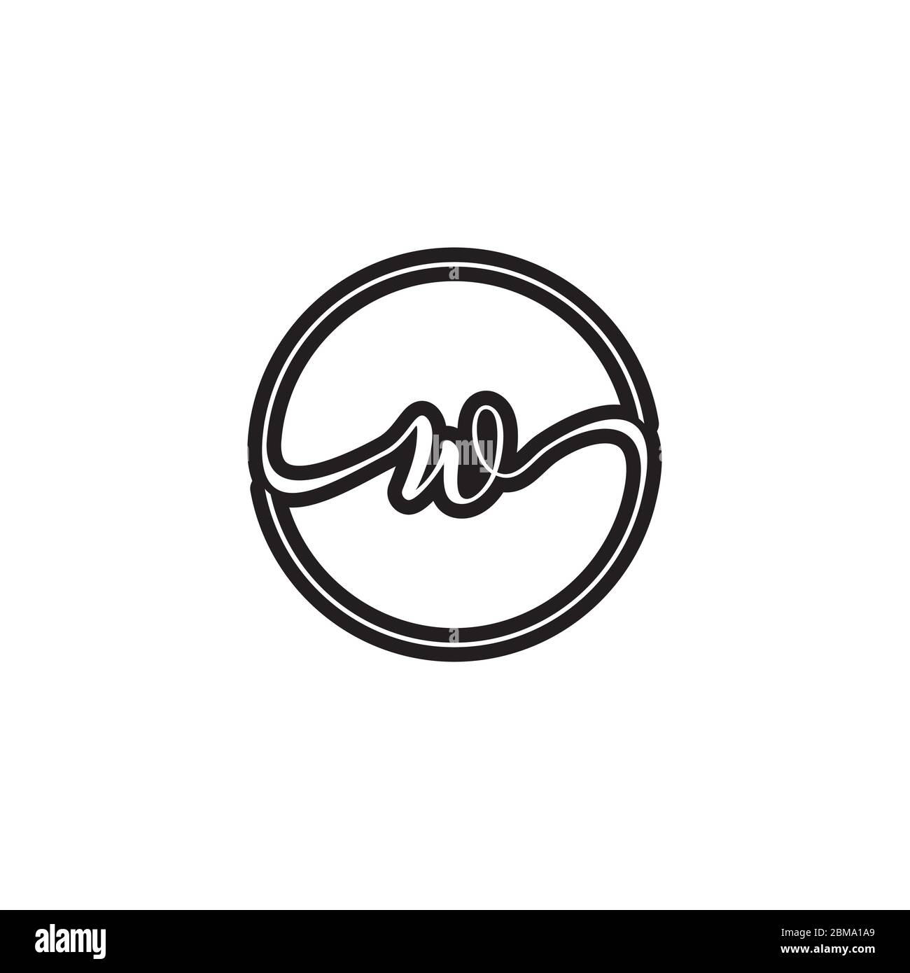 W letter script circle logo design vector Stock Vector Image & Art - Alamy
