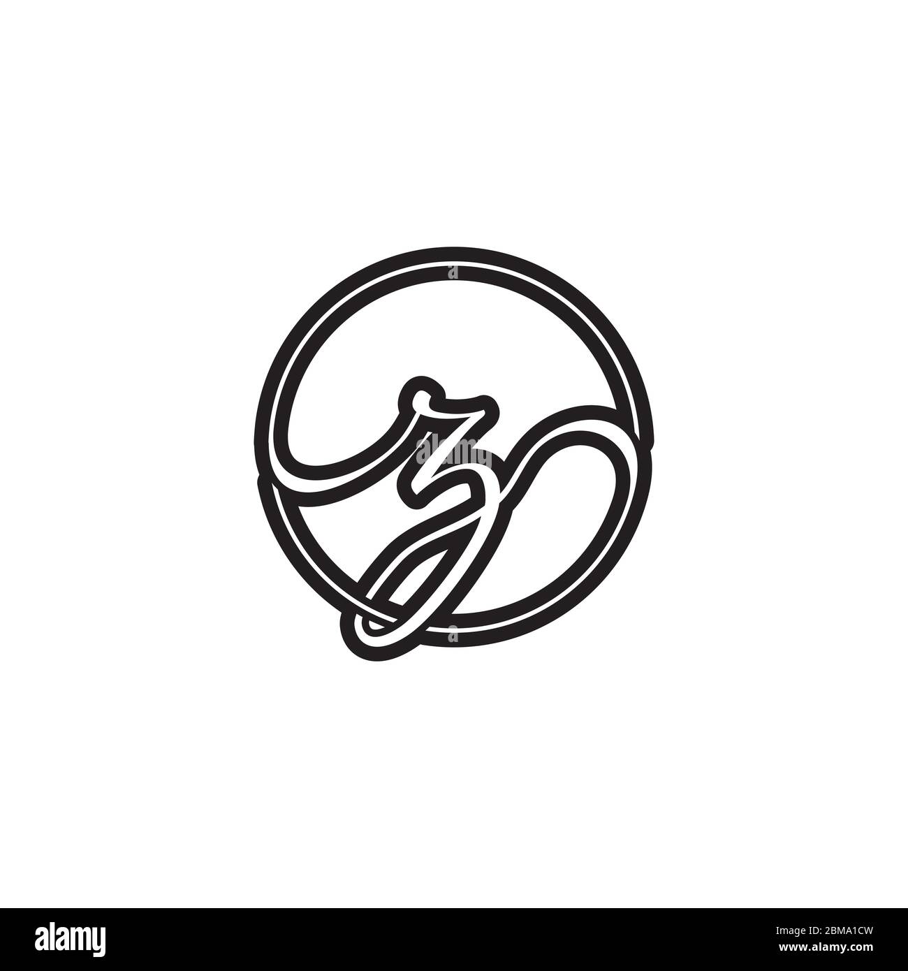 Z letter script circle logo design vector Stock Vector Image & Art - Alamy