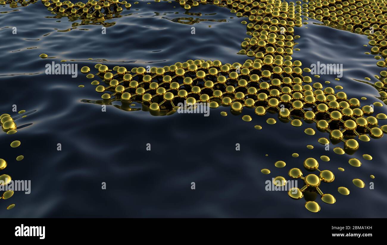 Ecological science abstract background with absorbent grid on the sea ...