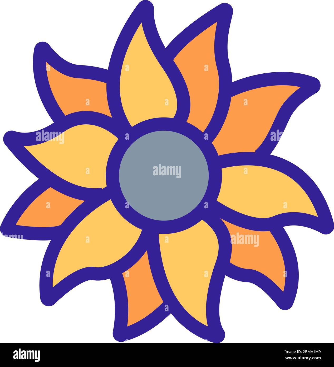 organic sun flower icon vector outline illustration Stock Vector Image ...