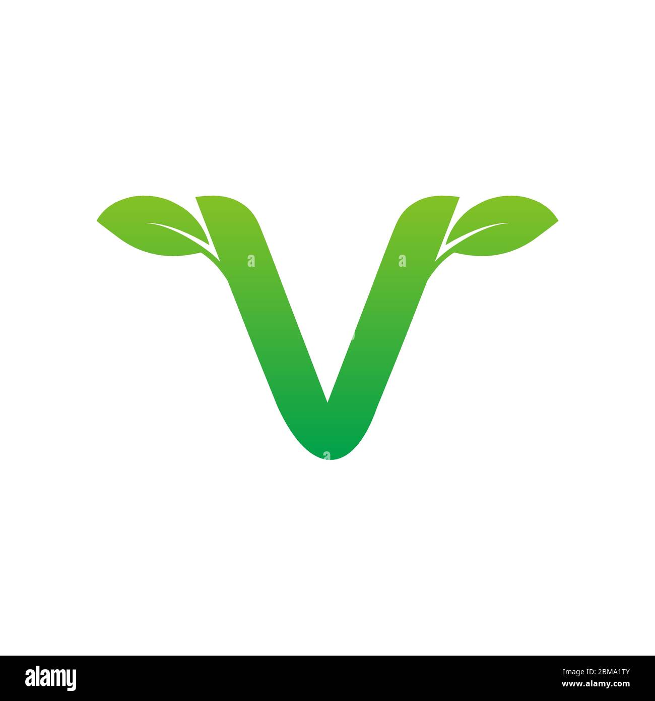 V letter leaf logo design concept Stock Vector Image & Art - Alamy
