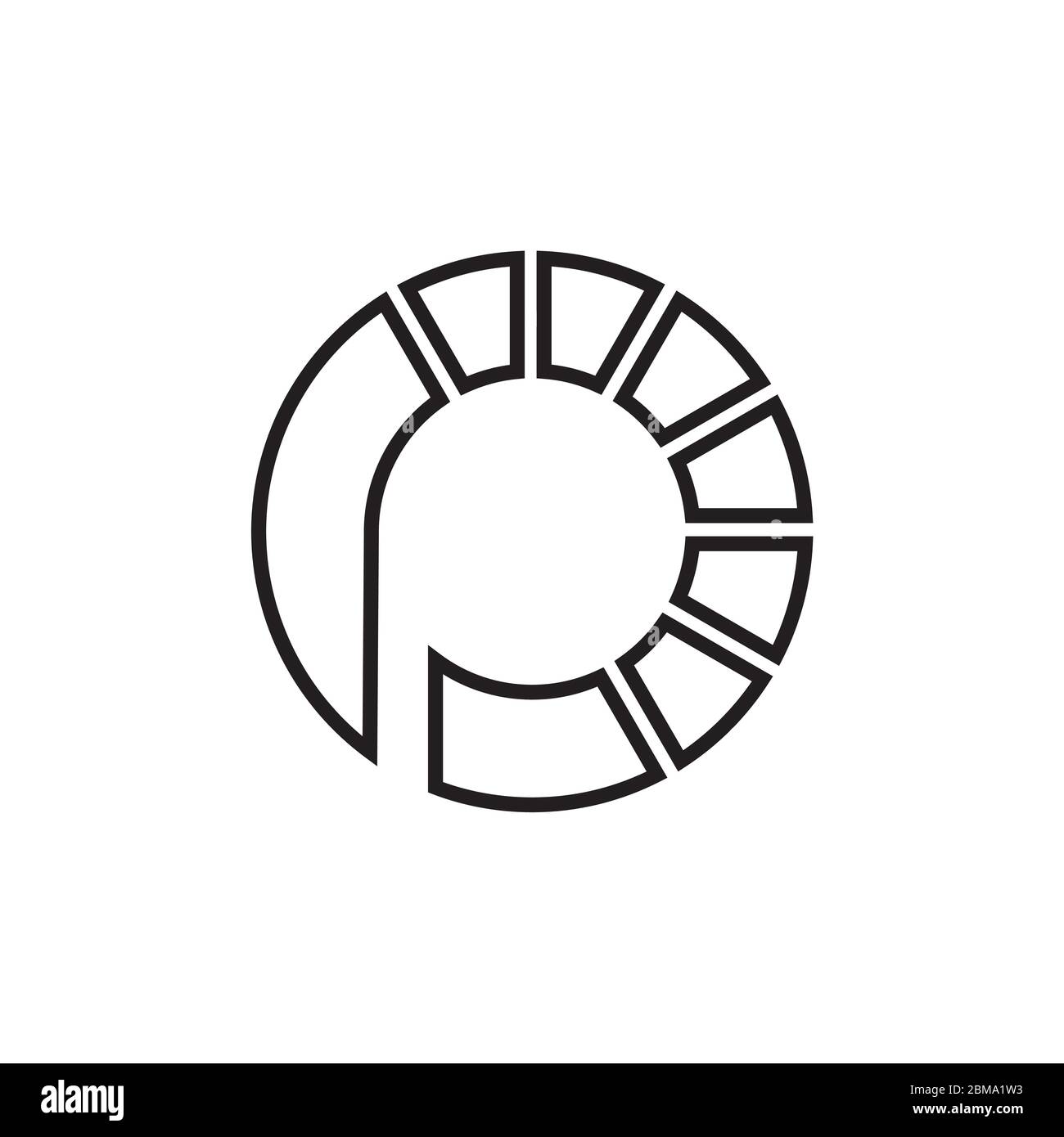 P circle lines logo design vector Stock Vector Image & Art - Alamy