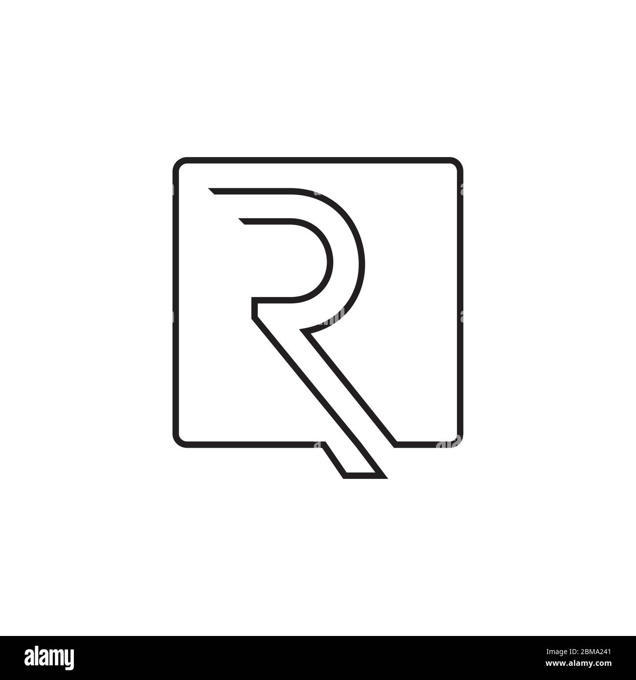 R square lines logo design vector Stock Vector Image & Art - Alamy