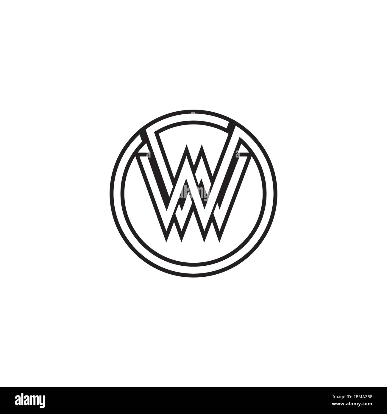 W W letter circle lines logo design vector Stock Vector Image & Art - Alamy