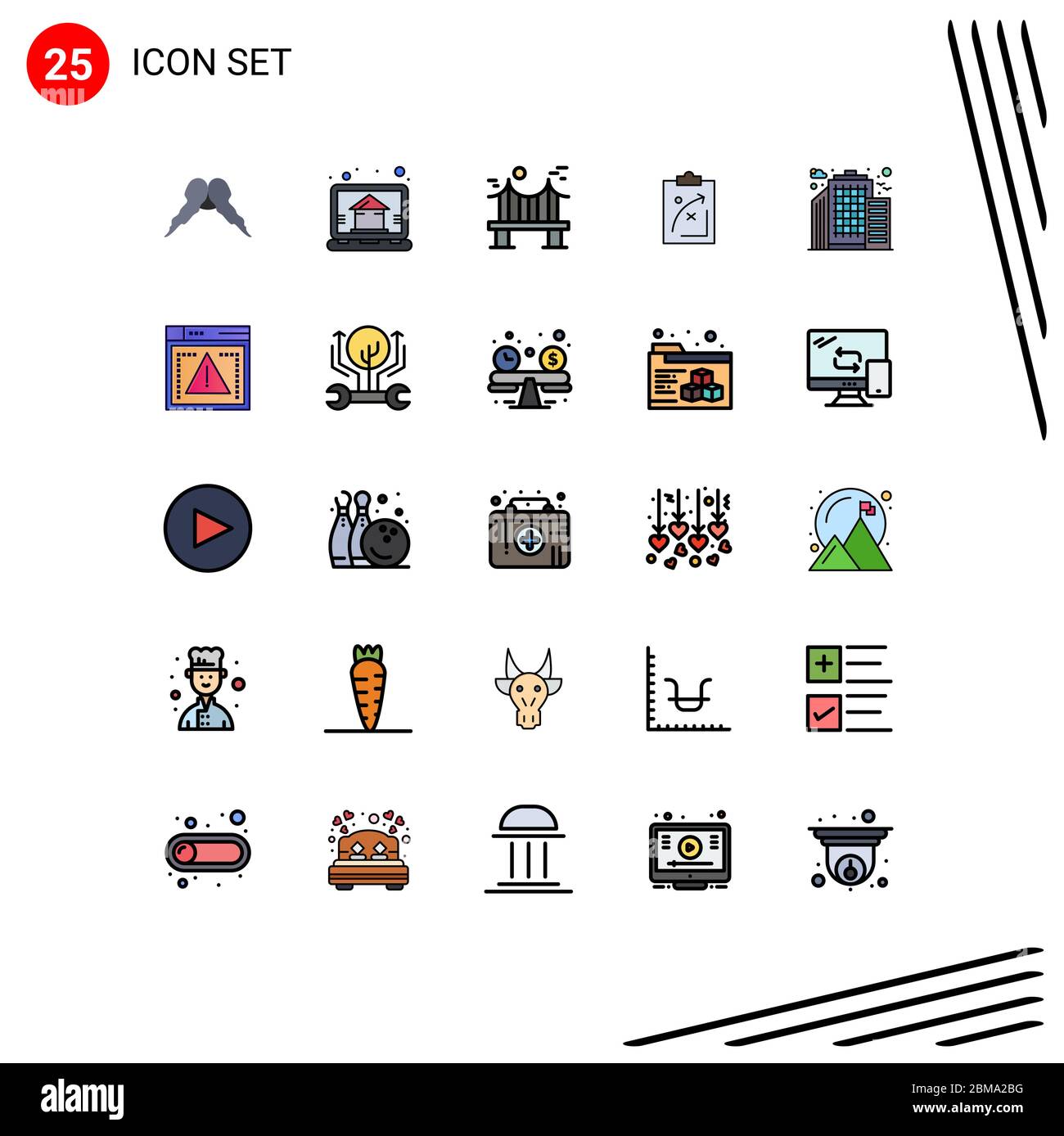 25 Creative Icons Modern Signs and Symbols of tactics, strategic, smart ...