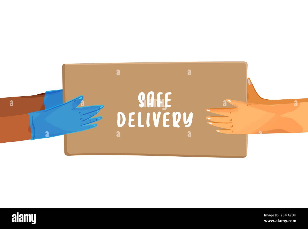 Safe delivery vector cartoon banner for Save Delivery Services and E ...