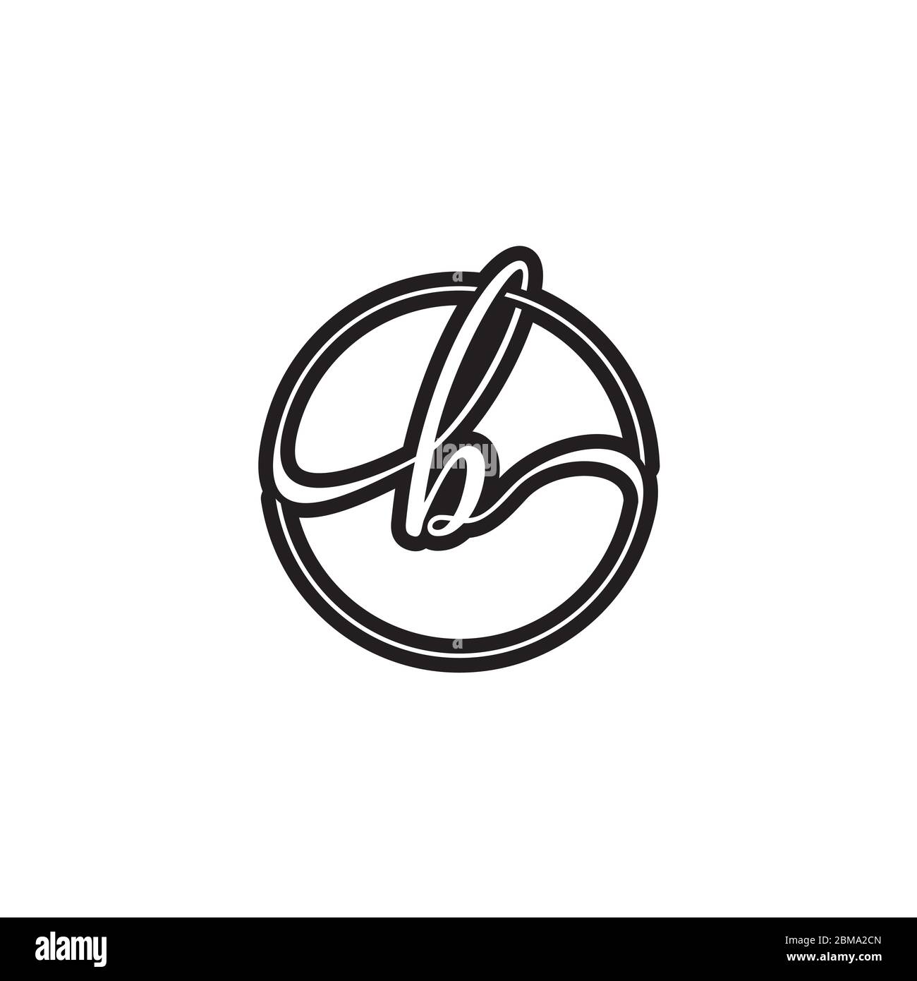 B letter script circle logo design vector Stock Vector Image & Art - Alamy