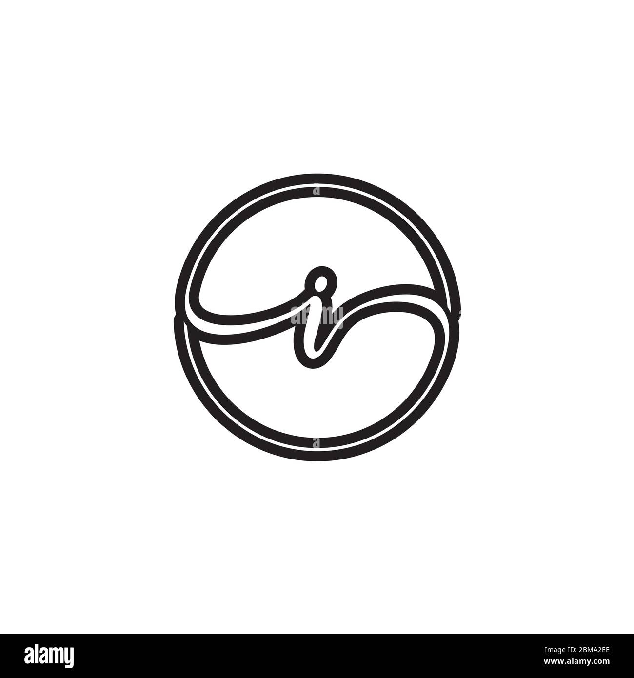 I letter script circle logo design vector Stock Vector Image & Art - Alamy