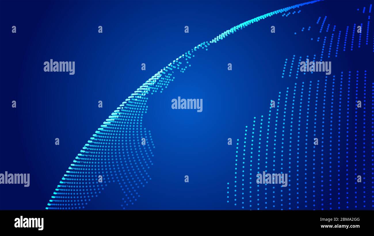 Abstract background dot blue world map with hexagon shape for a cyber ...