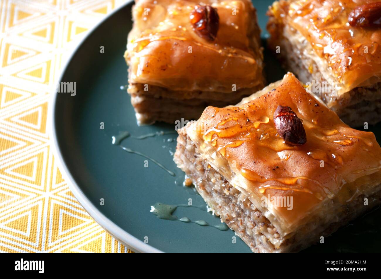 Middle Eastern sweet made from filo pastry, walnuts and butter, turkish ...