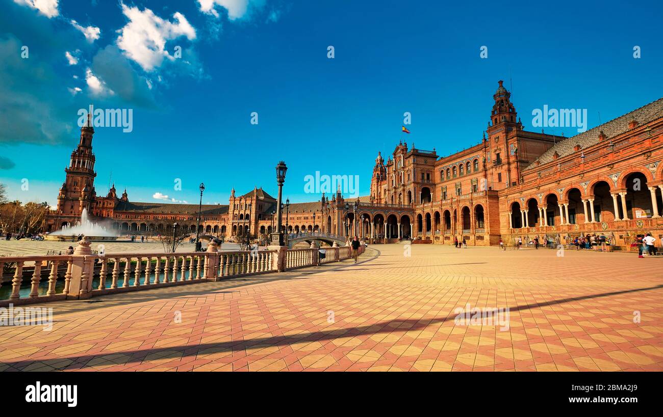 Seville, Spain - 10 February 2020 :Plaza de Espana Spain Square ...
