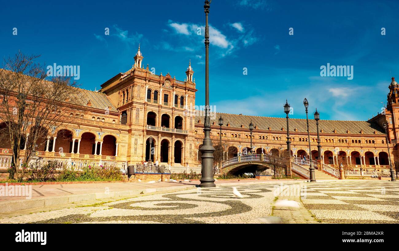 Seville, Spain - 10 February 2020 :Plaza de Espana Spain Square ...