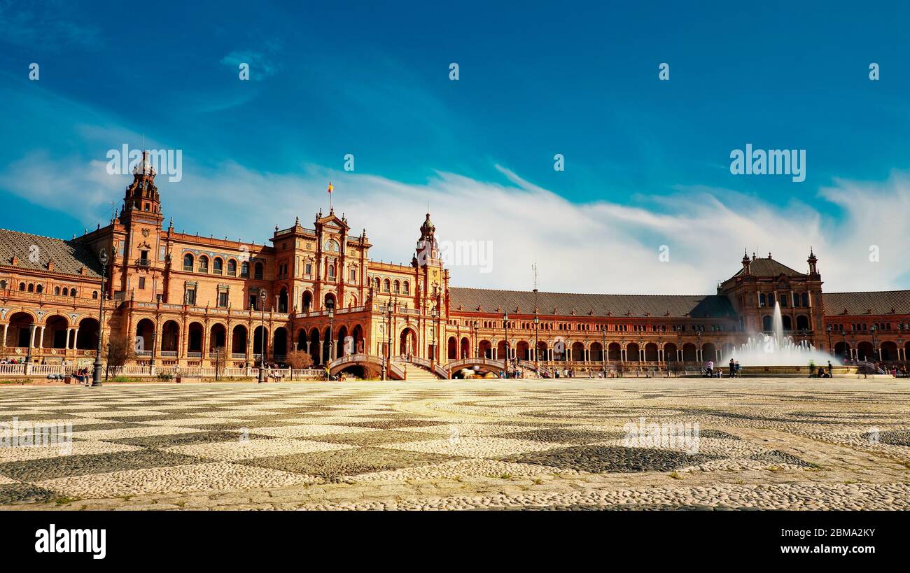 Seville, Spain - 10 February 2020 :Plaza de Espana Spain Square ...