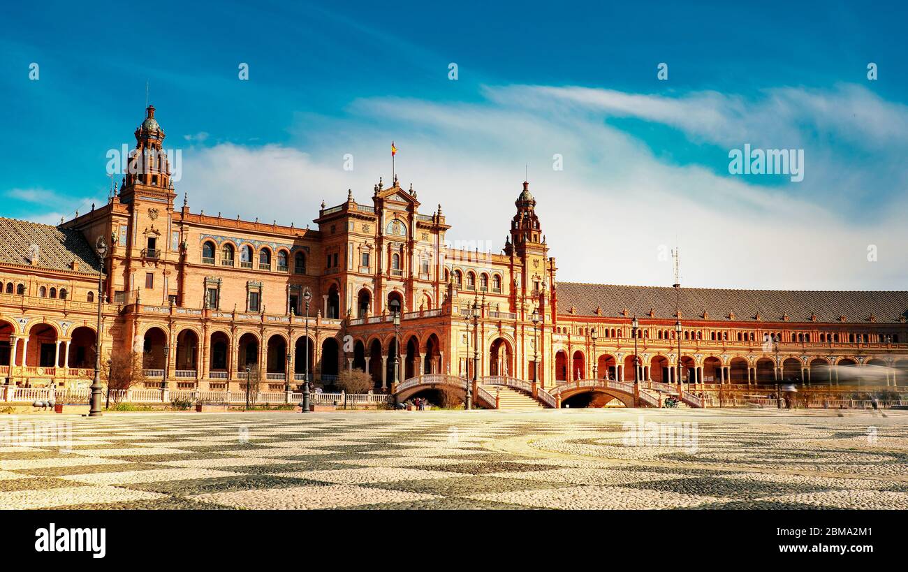 Seville, Spain - 10 February 2020 :Plaza de Espana Spain Square ...